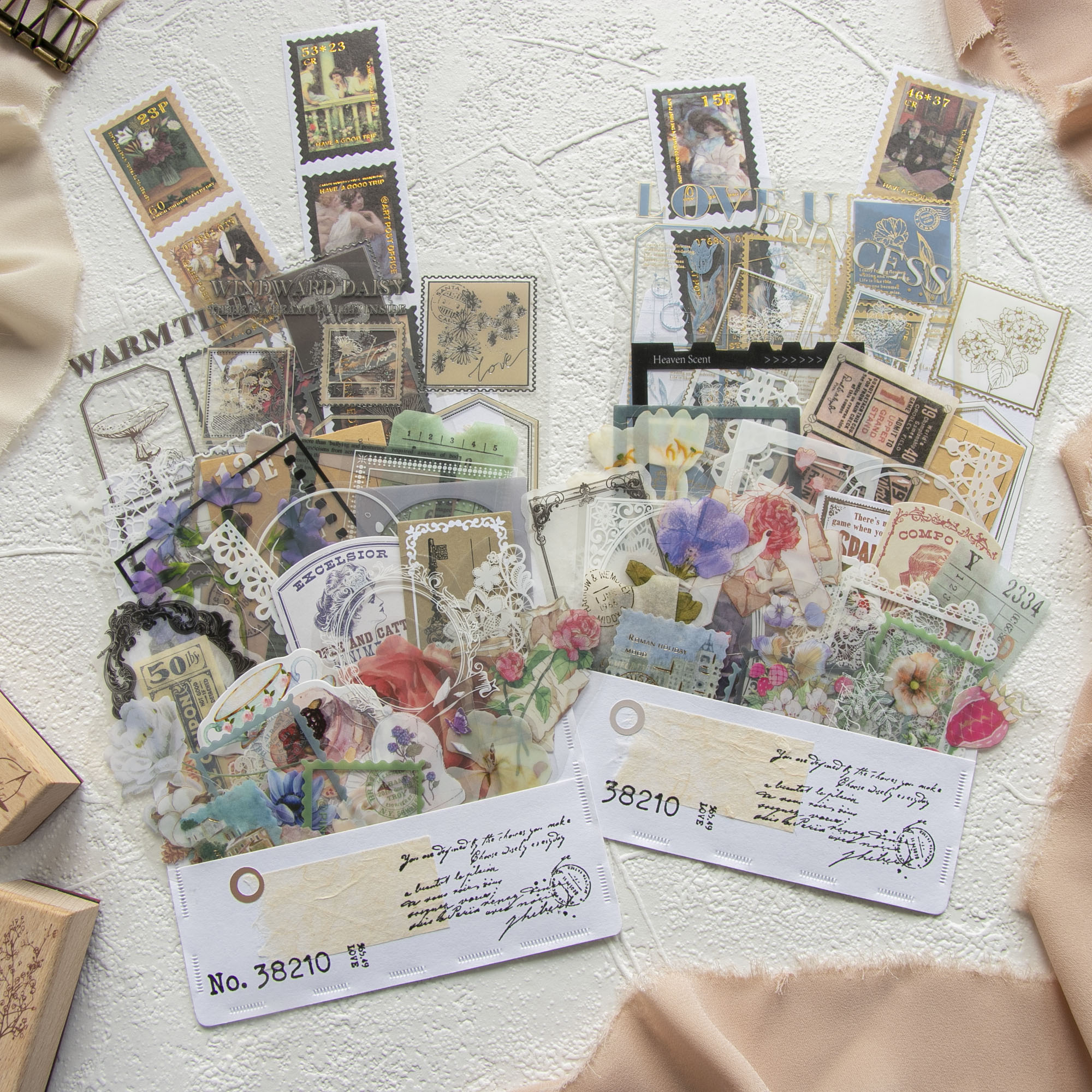 40 Pieces Assorted Scrapbooking Ephemera Sticker Pack - Black Cat Label