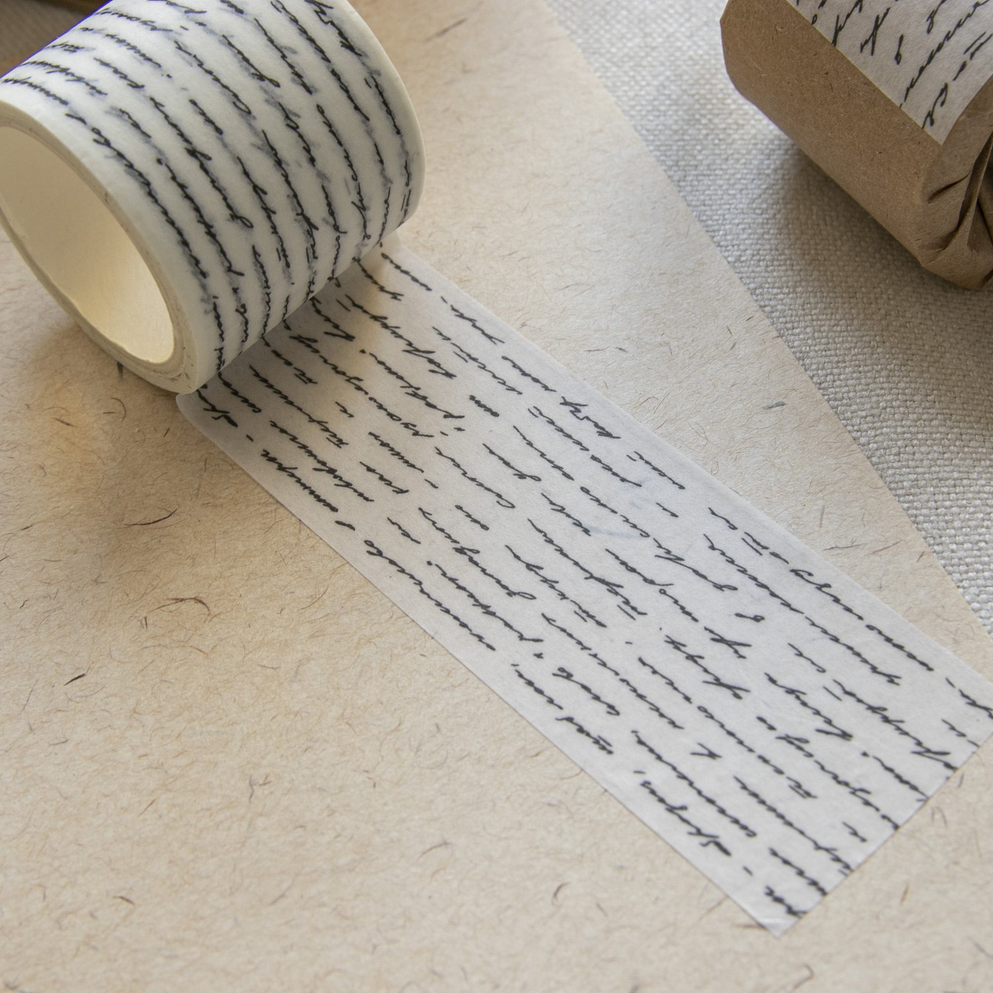 Cursive Writing Letters Washi Tape - Black Cat Label