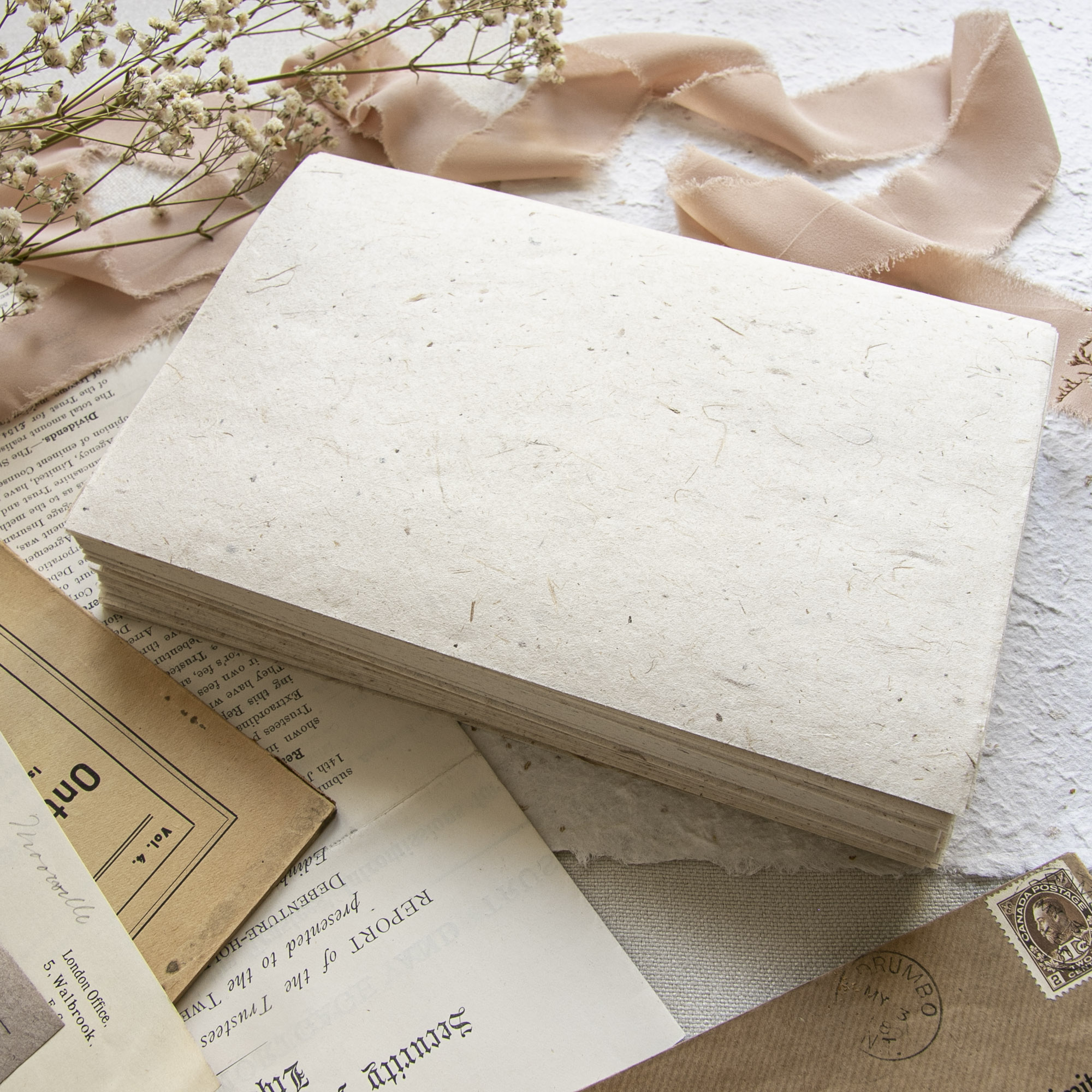 Handmade Paper with Plant Fibers - Black Cat Label