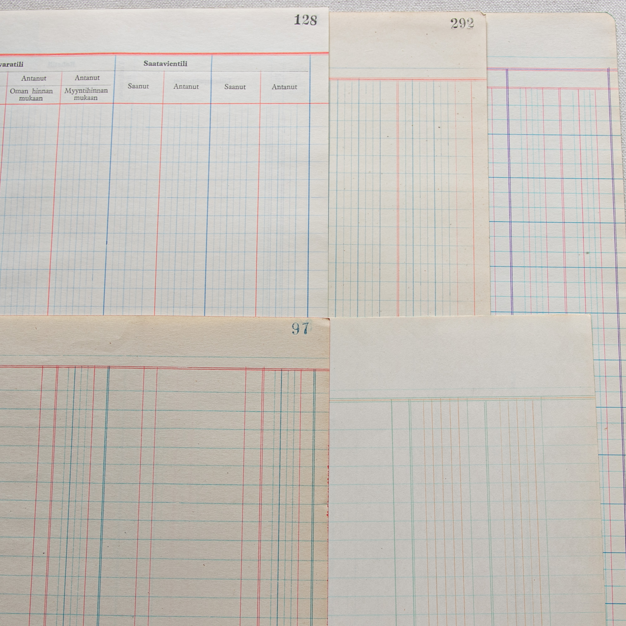 Vintage Ledger Paper Pack – Authentic 1930s Blank Accounting Sheets (20 ...